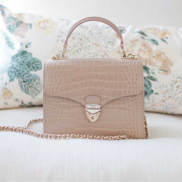 Aspinal Of London | Bags | Aspinal Of London Mayfair Beige Croc ...